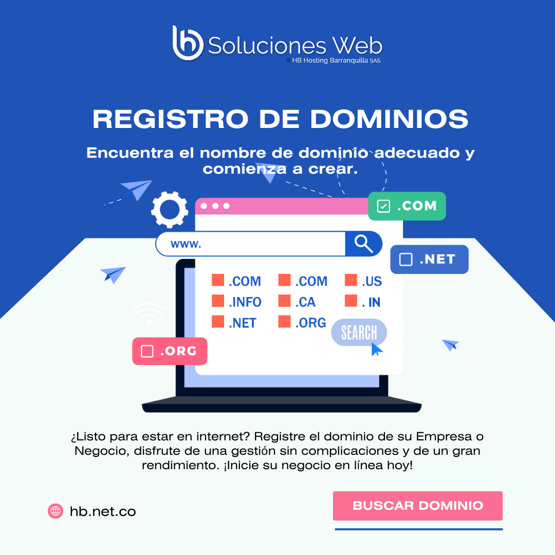 Dominio web en Barranquilla. #1 en Registro Oficial